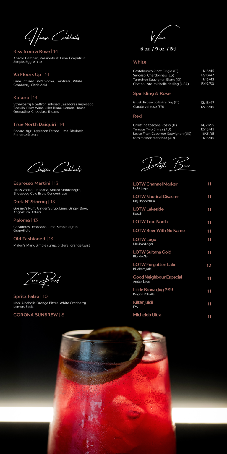 Menu - Rose Bar
